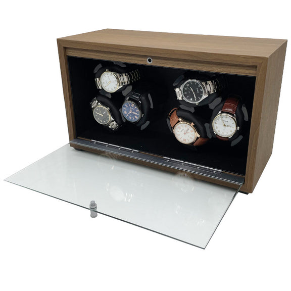 Walnut Auto Self-Winding Watch Box - 6 Piece – Bagsouq